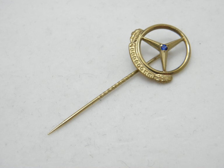 Vintage 8ct Gold Large Sapphire Mercedes Benz Brooch Pin c1960s Heavy ...