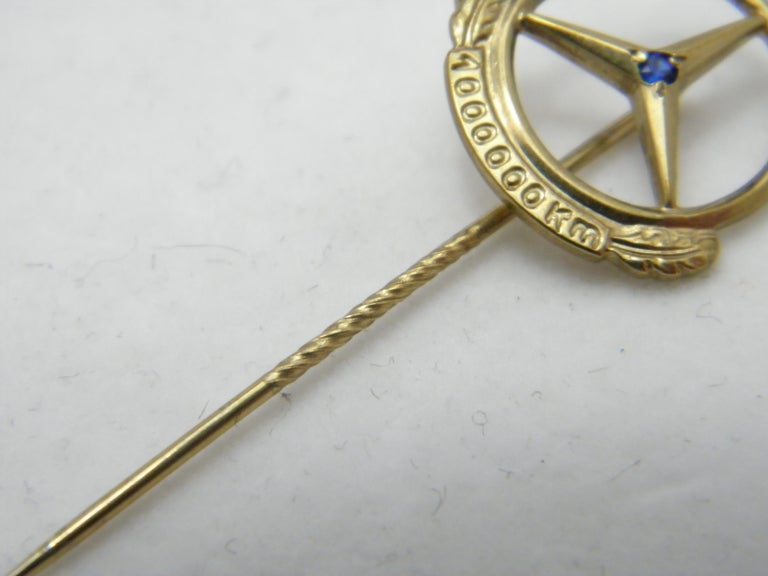 Vintage 8ct Gold Large Sapphire Mercedes Benz Brooch Pin c1960s Heavy ...