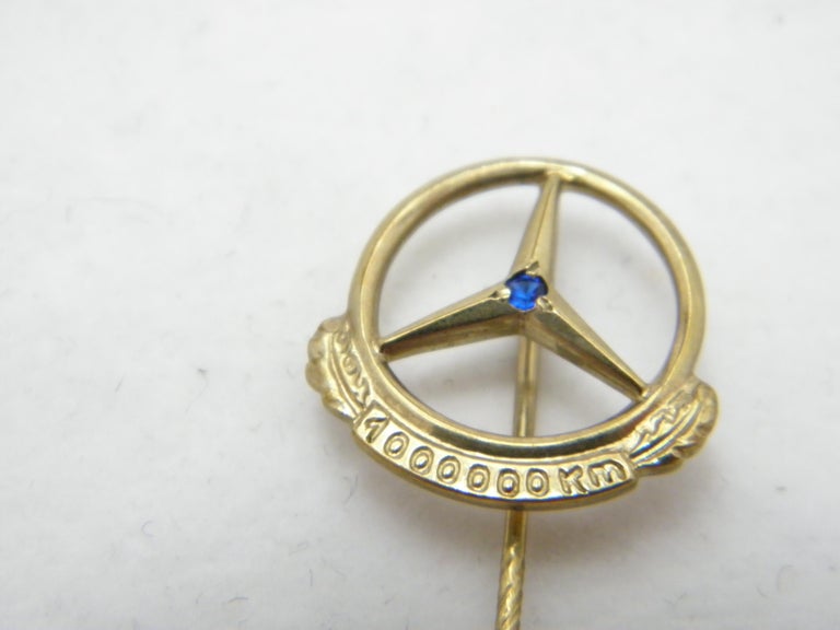 Vintage 8ct Gold Large Sapphire Mercedes Benz Brooch Pin c1960s Heavy ...