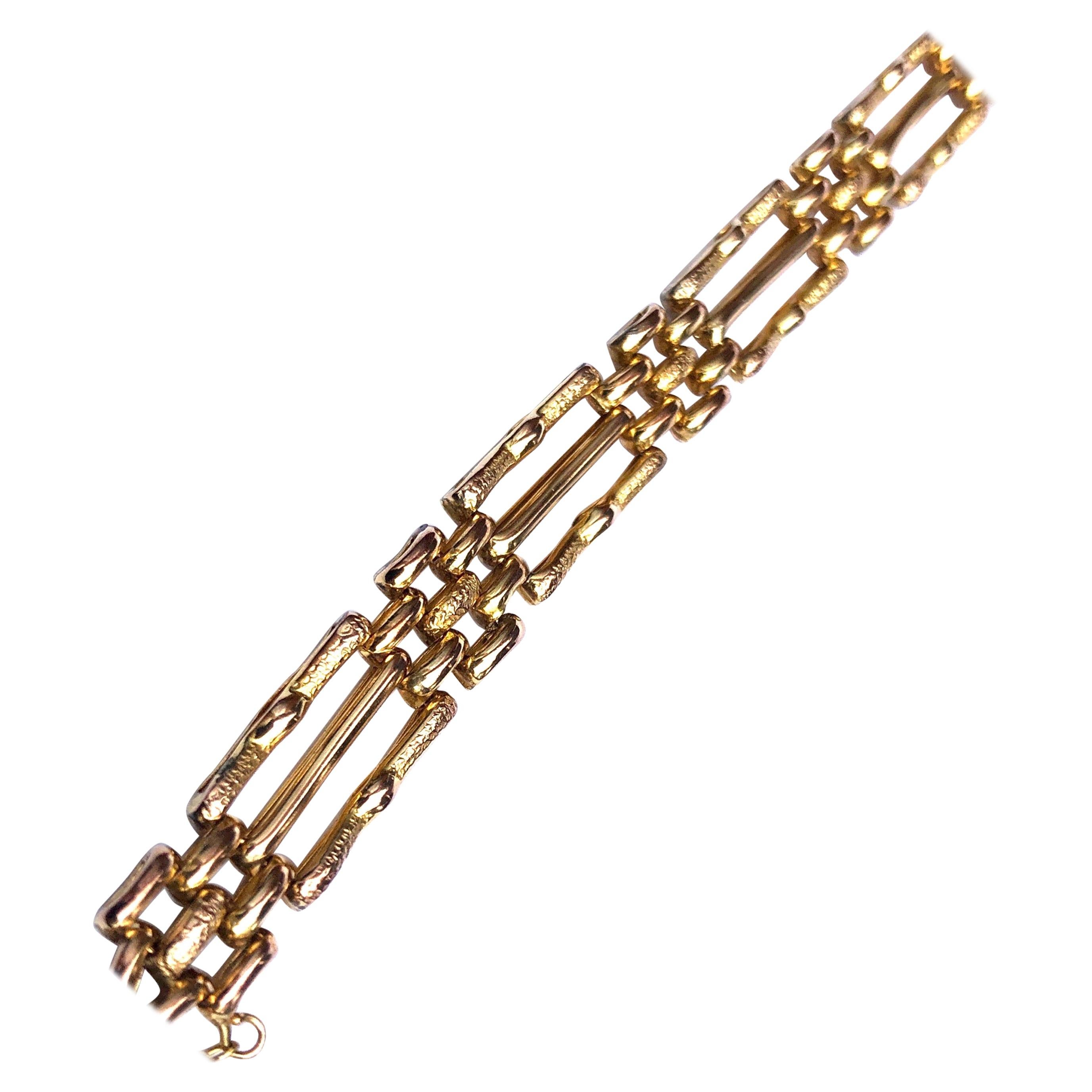 English Gold Gate Bracelet at 1stdibs