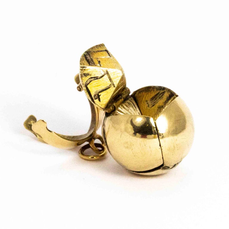 Vintage 9 Carat Gold Masonic Orb Pendant at 1stDibs