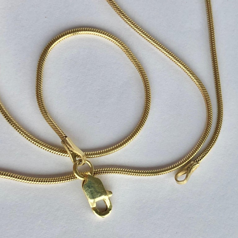 Vintage 9 Carat Gold Snake Link Necklace at 1stDibs