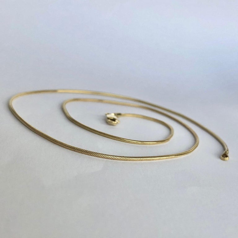 Vintage 9 Carat Gold Snake Link Necklace at 1stDibs