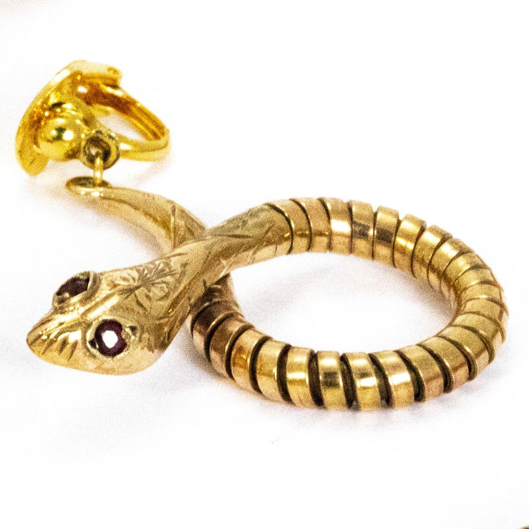 Vintage 9 Gold Snake Bracelet, Earrings and Necklace Set at 1stDibs ...