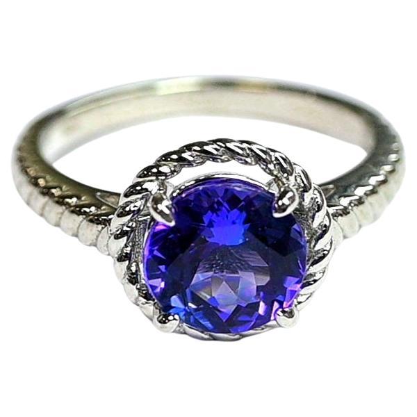 2.12 Ct Tanzanite Ethical Ring 925 Sterling Silver Anniversary Ring For Women's For Sale at 1stDibs