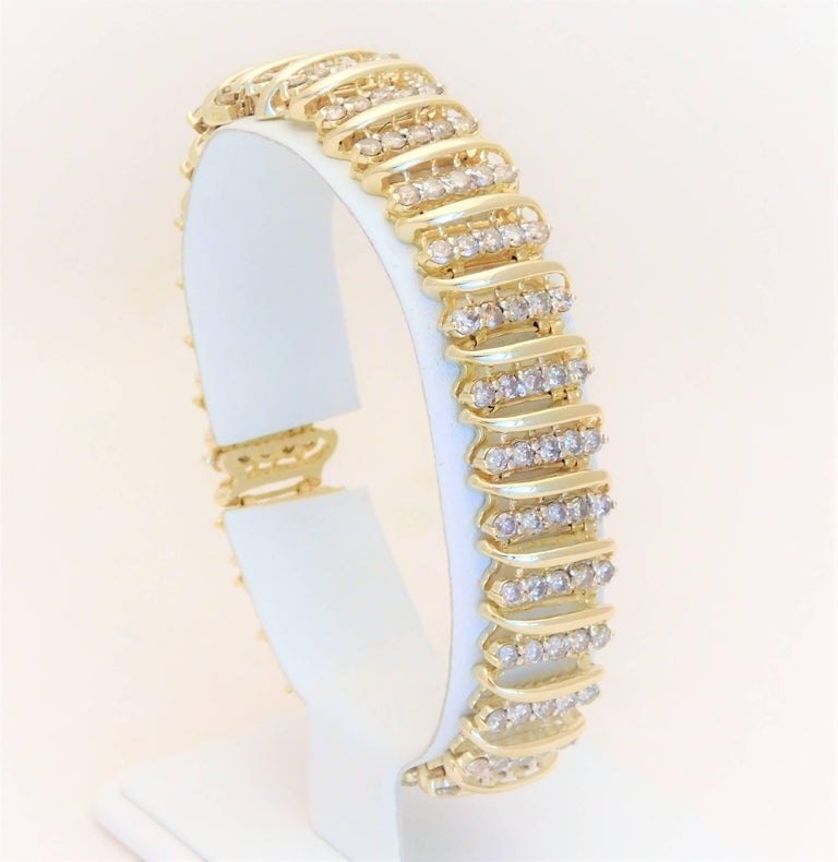Vintage 9 Carat Champagne Colored Diamond Bracelet For Sale at 1stDibs