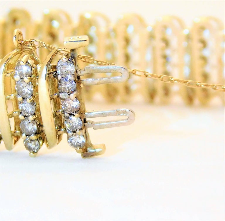 Vintage 9 Carat Champagne Colored Diamond Bracelet For Sale at 1stDibs