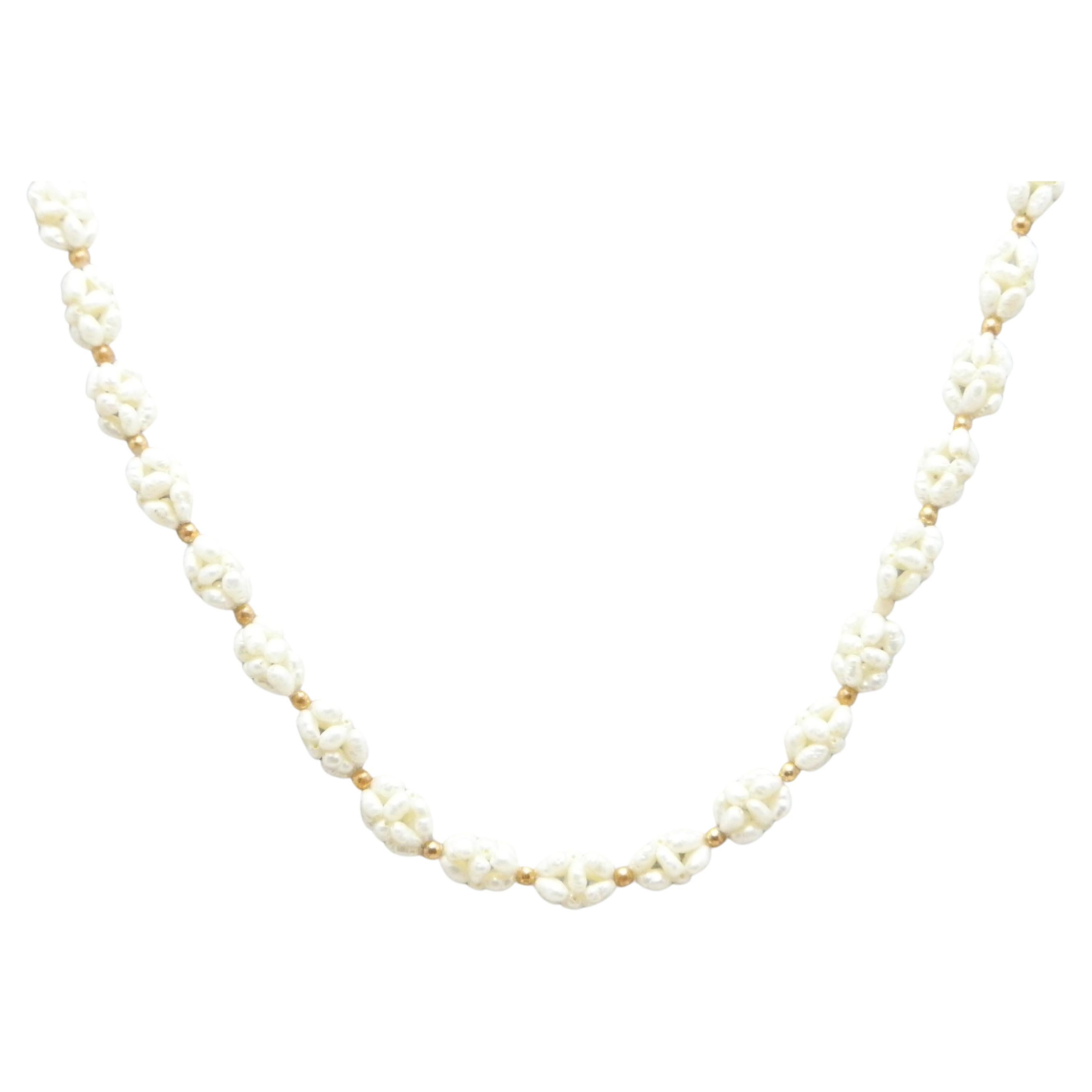 55 Inch Baroque Pearl Rough Beryl Gold Link Chain at 1stDibs