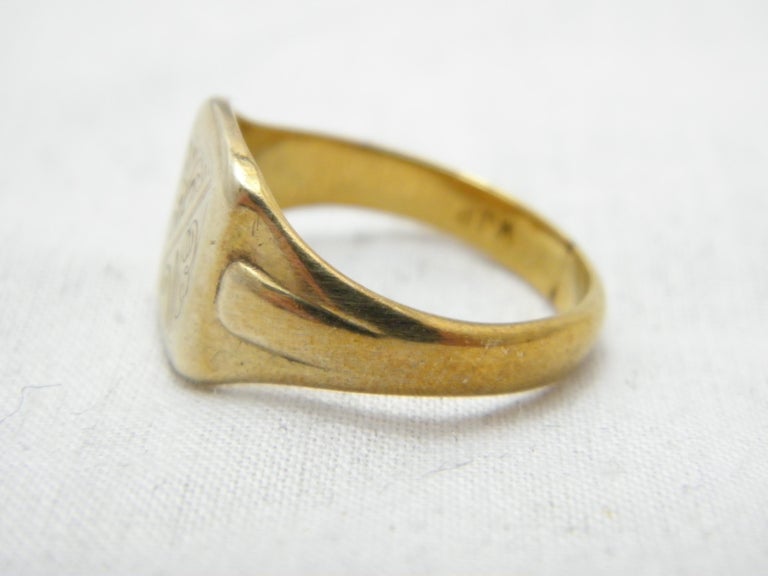 Vintage 9ct Gold Heavy Signet Ring 375 Purity Chester Assay 5.9g For ...