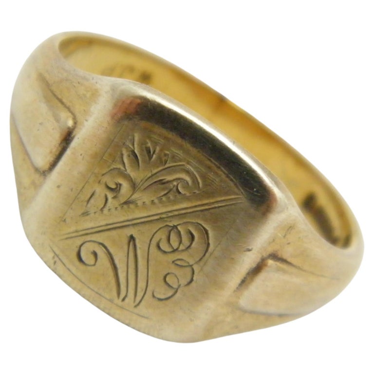 Vintage 9ct Gold Heavy Signet Ring 375 Purity Chester Assay 5.9g For ...
