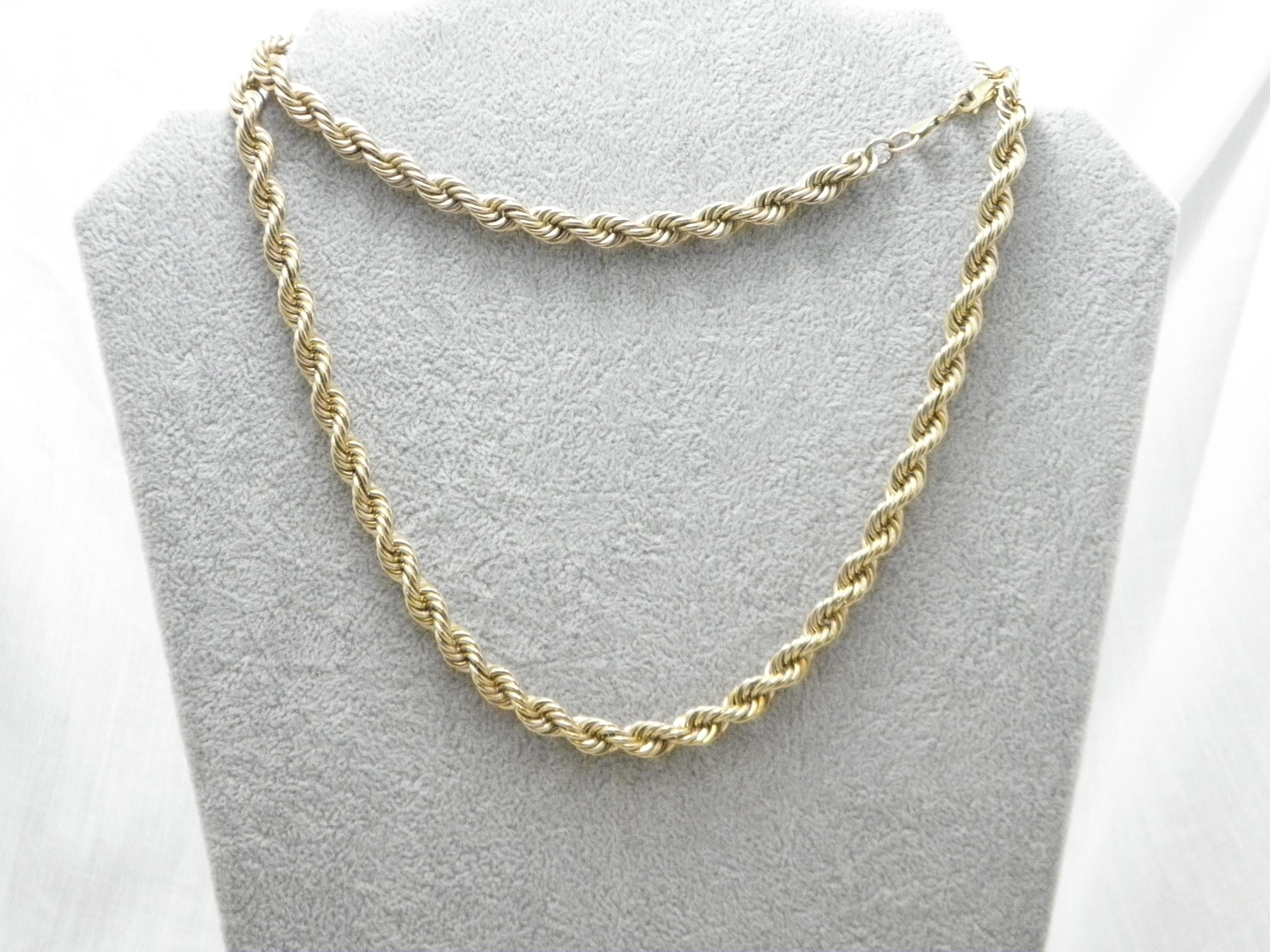 Vintage 9ct Gold Massive 98.1g Rope Chain Necklace 32 Inch 375 Purity ...