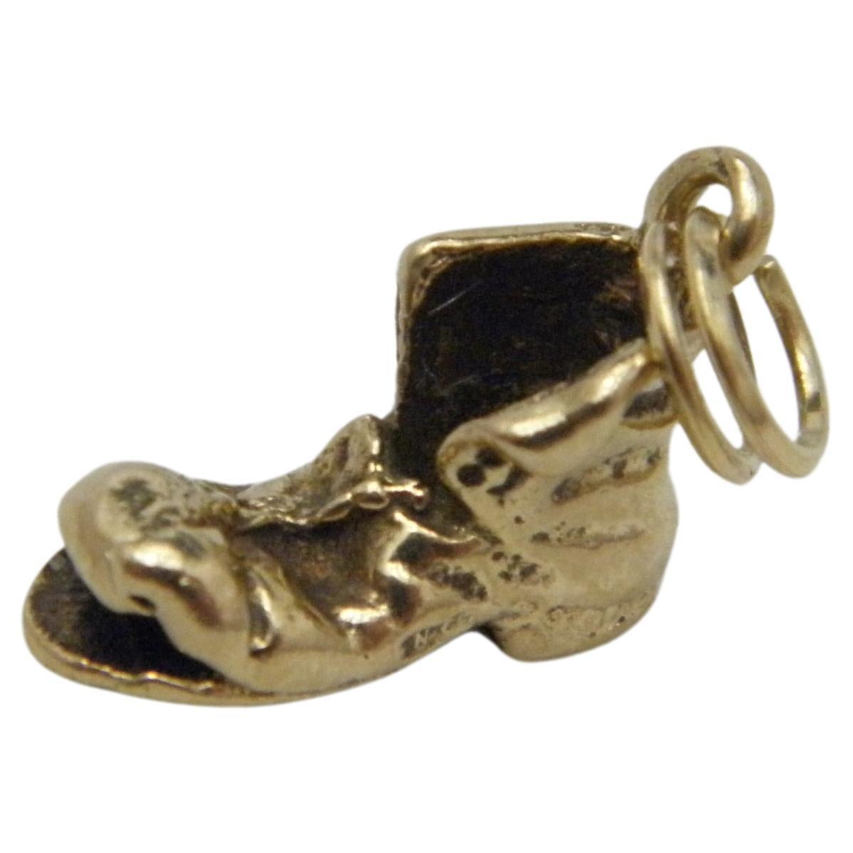 Vintage 9ct Gold Tramp's Boot Pendant Charm Fob c1930 375 Purity Solid ...