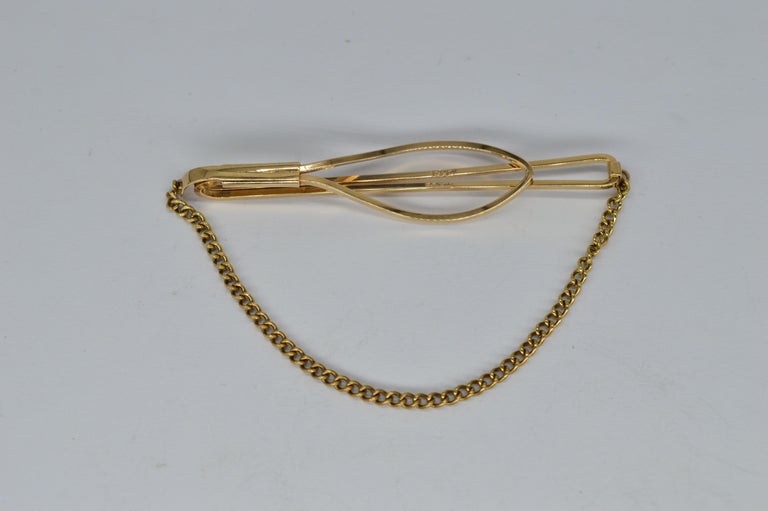 Vintage 9ct Yellow Gold Art Deco Traditional Statement Present Tie Clip ...