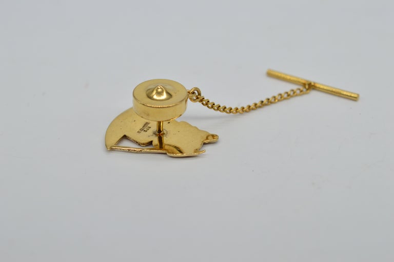 Vintage 9ct Yellow Gold St Christopher Statement Present Tie Tack Lapel ...