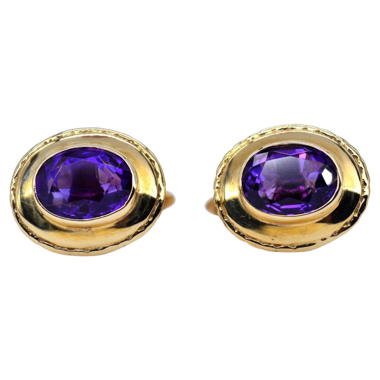 Vintage 9k Gold Purple Amethyst Art Deco Luxury Statement Present ...