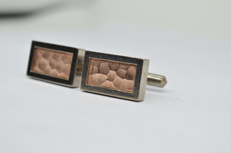 Vintage 9K Rose Gold Clogau Hammered Titanium Statement Present ...