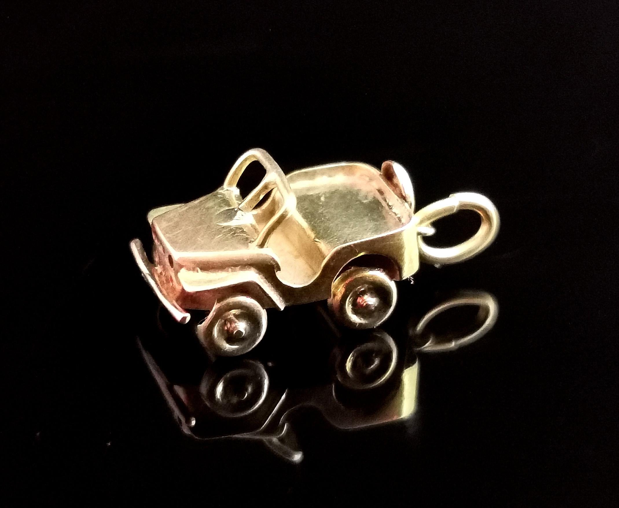 Vintage 9k Yellow Gold Car Charm, Pendant at 1stDibs | 9k car, gold car ...