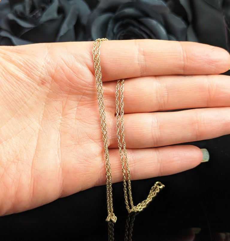 Vintage 9k Yellow Gold Fancy Link Chain Necklace, Open Rope Chain For ...
