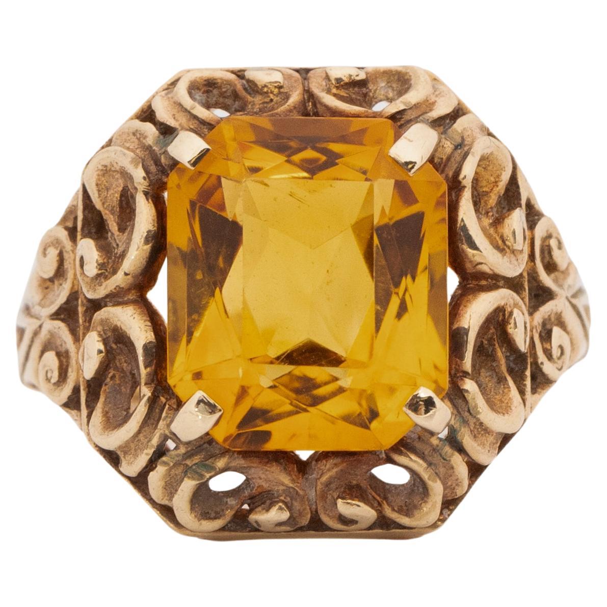 Diamond Open Filigree Leaf Scroll Ring at 1stDibs