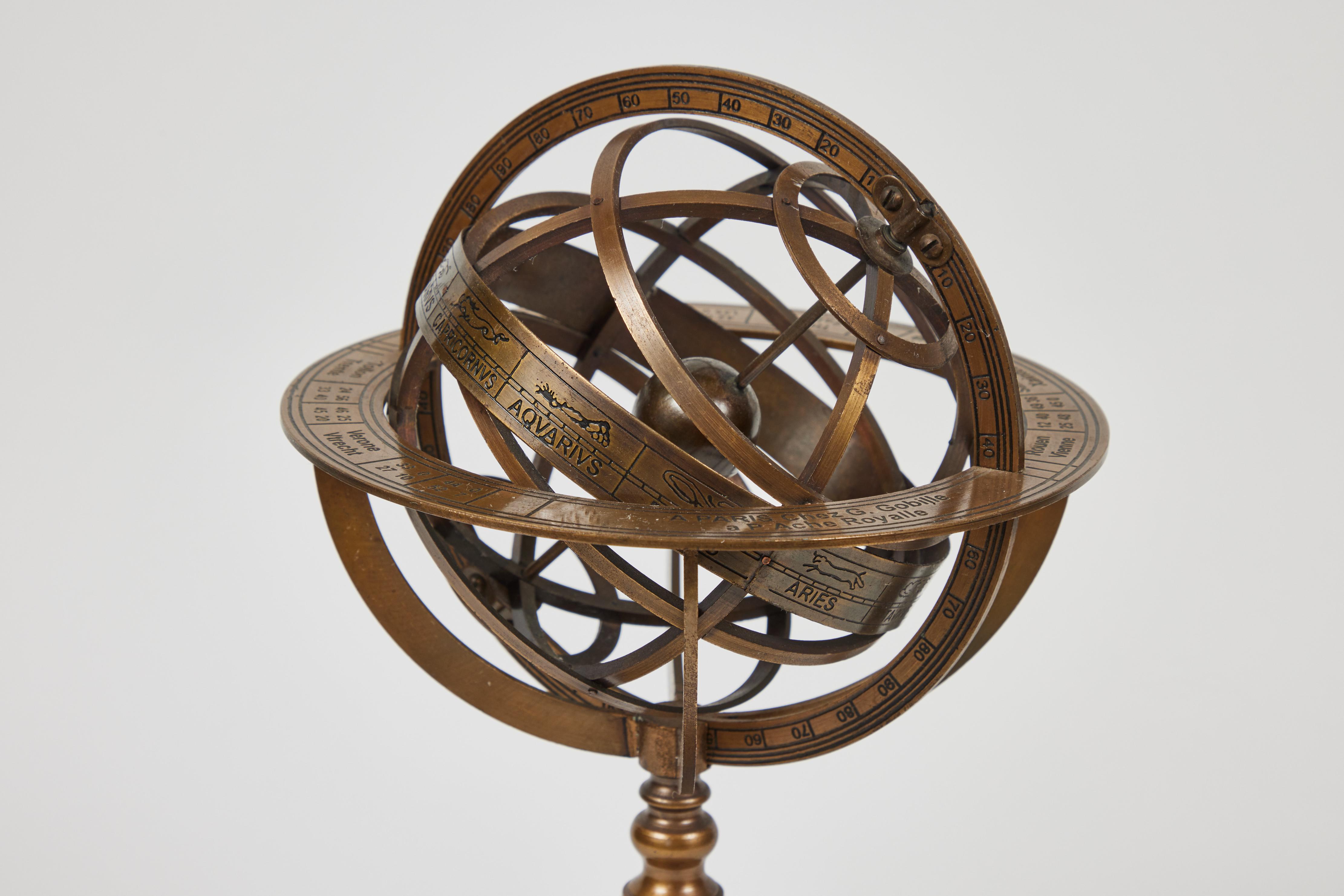 Vintage A G. Gobille Brass Armillary Sphere For Sale at 1stDibs | a ...