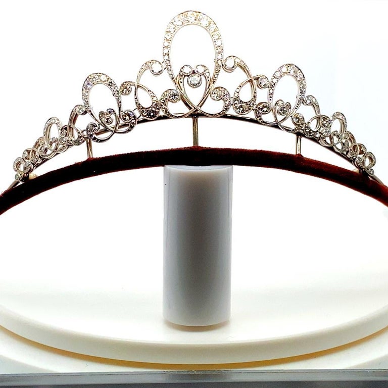 Vintage A. Tillander Diamond Platinum Tiara For Sale at 1stDibs