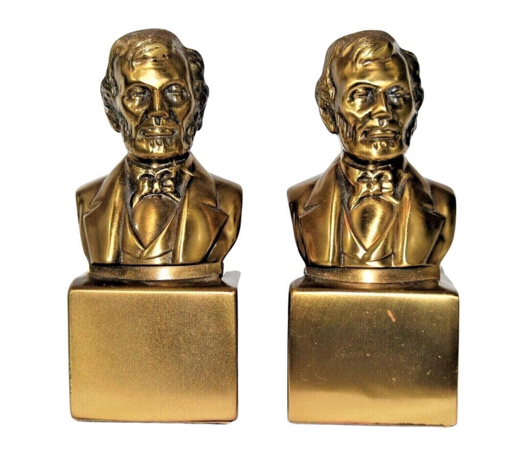 Vintage Abraham Lincoln Bust Bookends by PM American Craftsman at 1stDibs