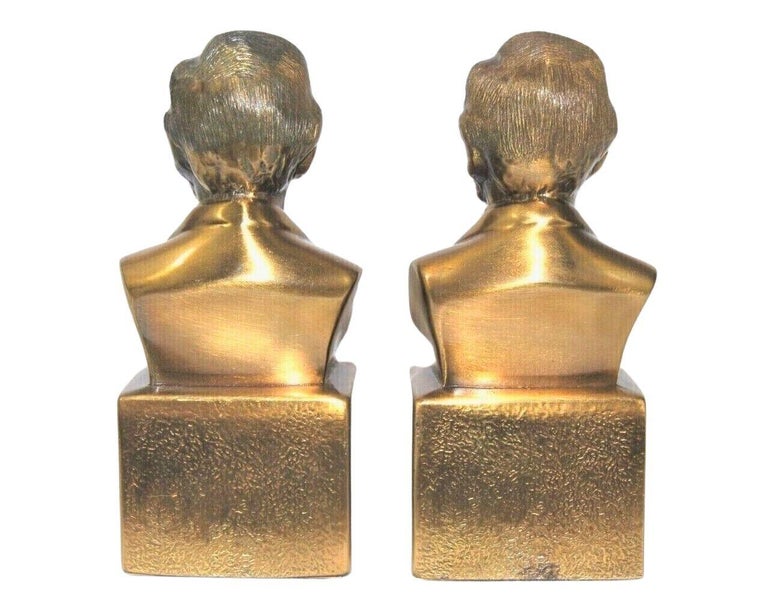 Vintage Abraham Lincoln Bust Bookends by PM American Craftsman at 1stDibs