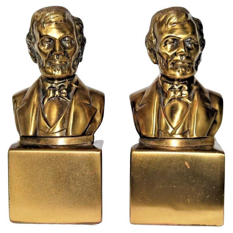 Vintage Abraham Lincoln Bust Bookends by PM American Craftsman at 1stDibs