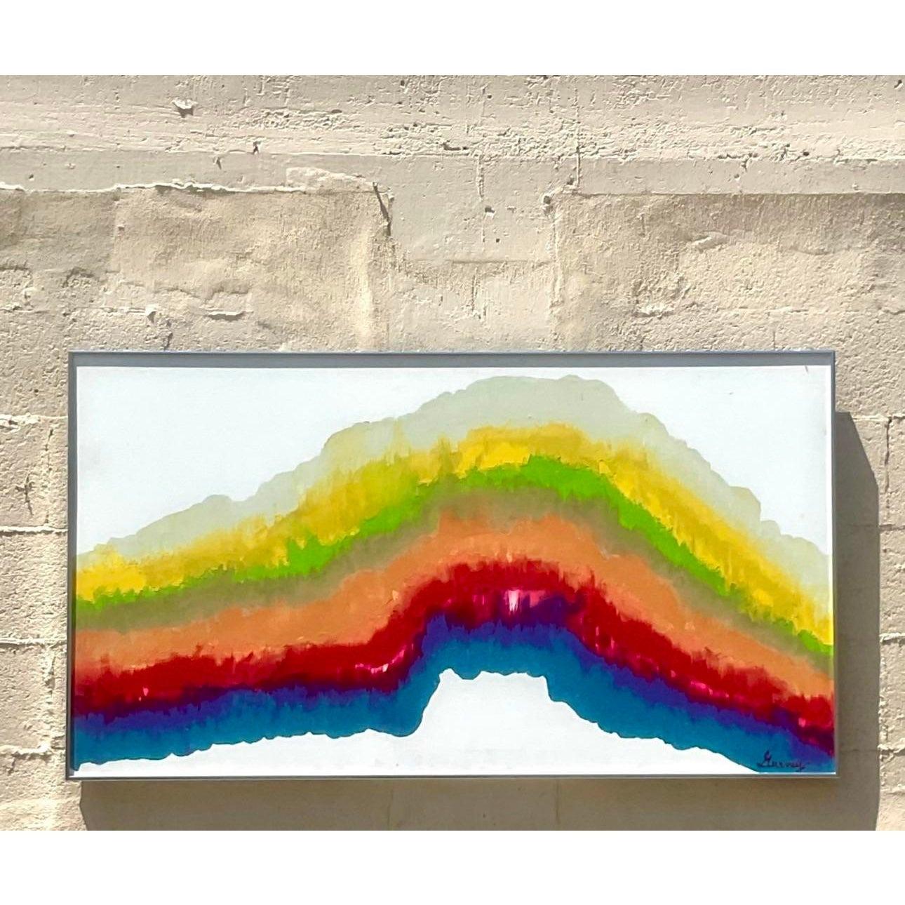 Vintage Abstract Color Study Painting For Sale at 1stDibs