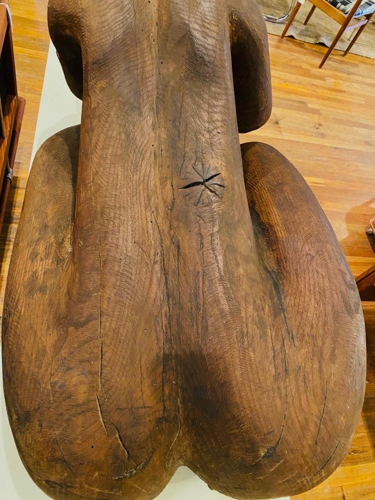 Vintage Abstract Female Figure Sculpture in the style of Henry Moore ...