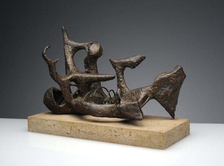 Vintage Abstract Modern Organic Bronze Sculpture at 1stDibs