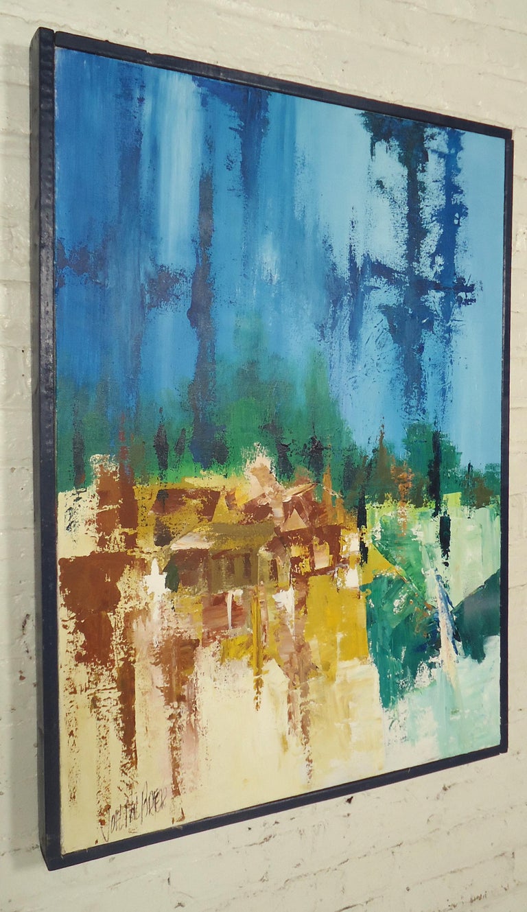 Vintage Abstract Painting Signed by Artist For Sale at 1stDibs