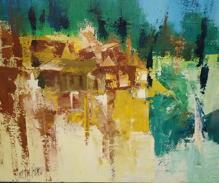 Vintage Abstract Painting Signed by Artist For Sale at 1stDibs