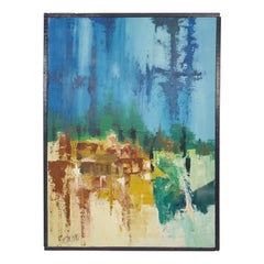 Vintage Abstract Painting Signed by Artist For Sale at 1stDibs