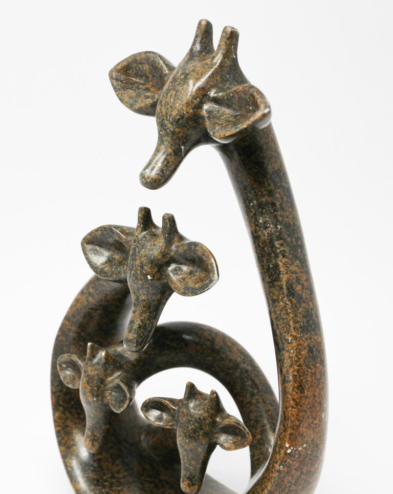 Vintage Abstract Stone Sculpture of African Giraffes at 1stDibs