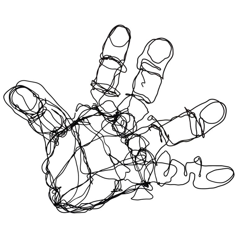 Vintage Abstract Wire Hand Sculpture For Sale at 1stDibs