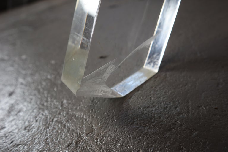 Vintage Acrylic and Glass Dining Table For Sale at 1stDibs