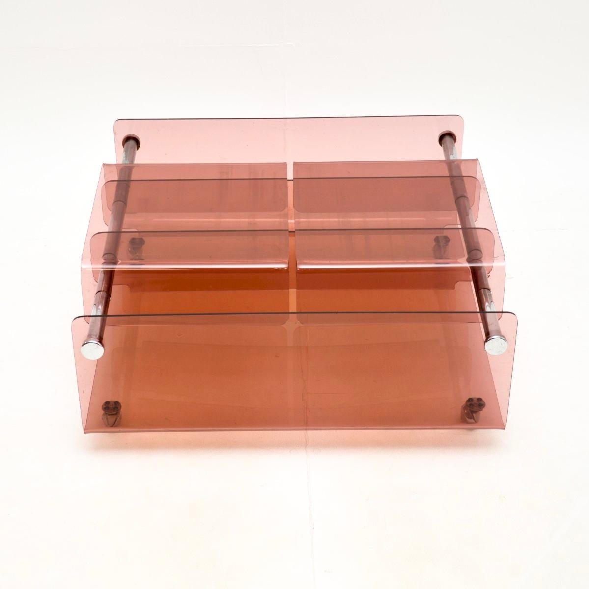 Vintage Acrylic Coffee / Side Table by Peter Banks and David Heeley For ...