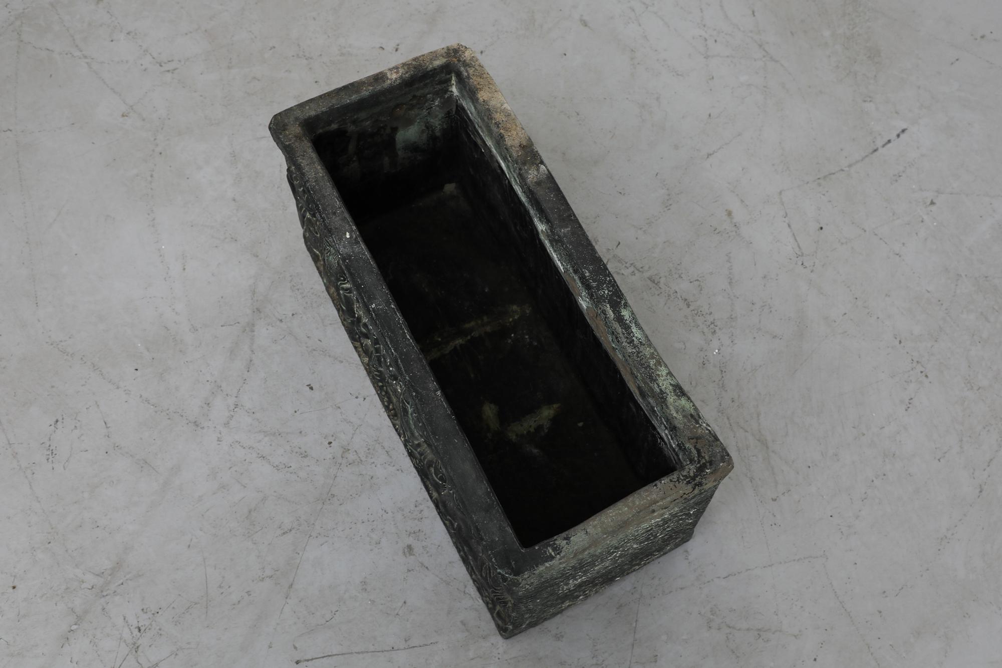Vintage Adam and Eve Green Motif Engraved Ceramic Planter Box For Sale ...
