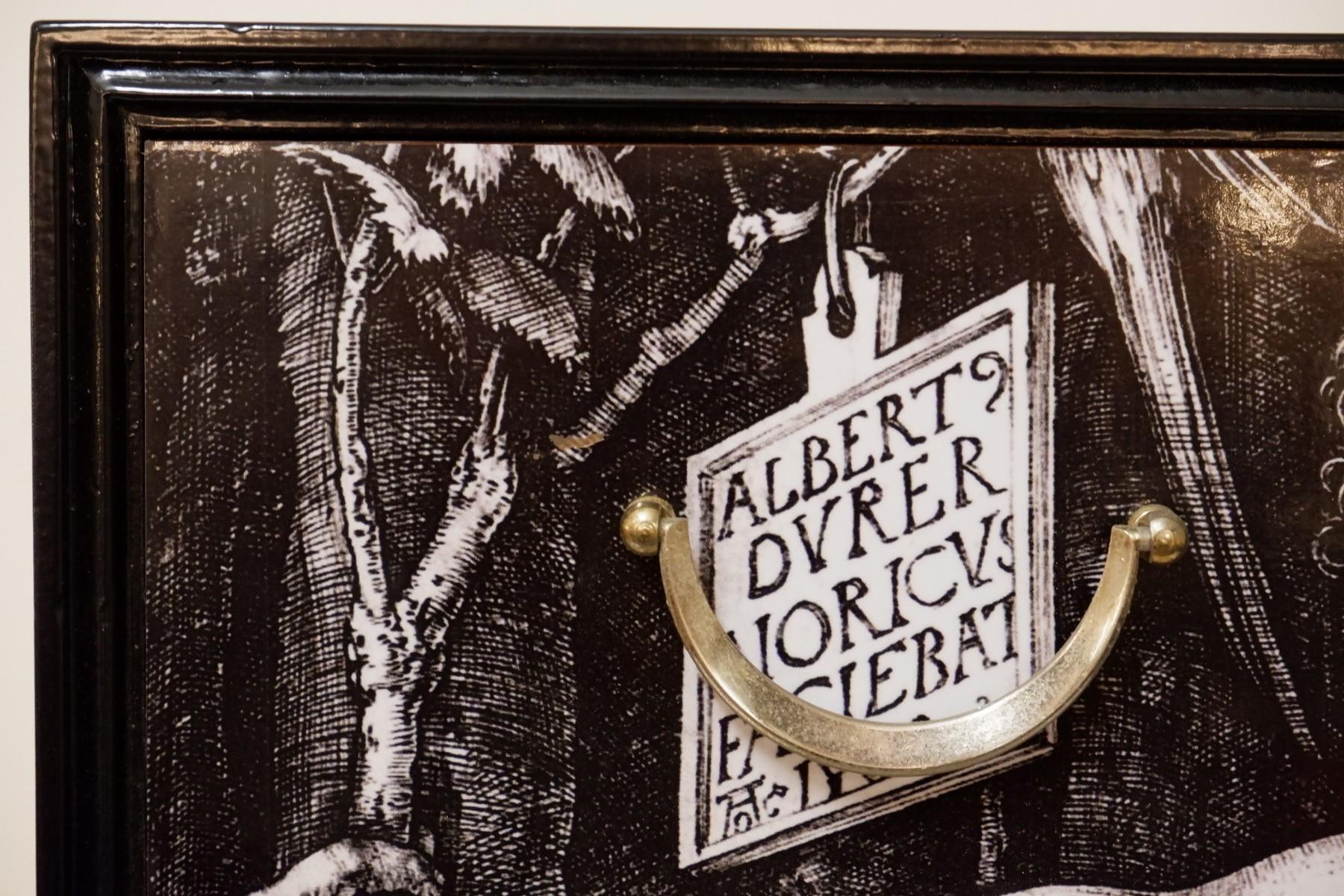 Vintage Adam and Eve Chest of Drawers Engraving Image by Albrecht Durer ...