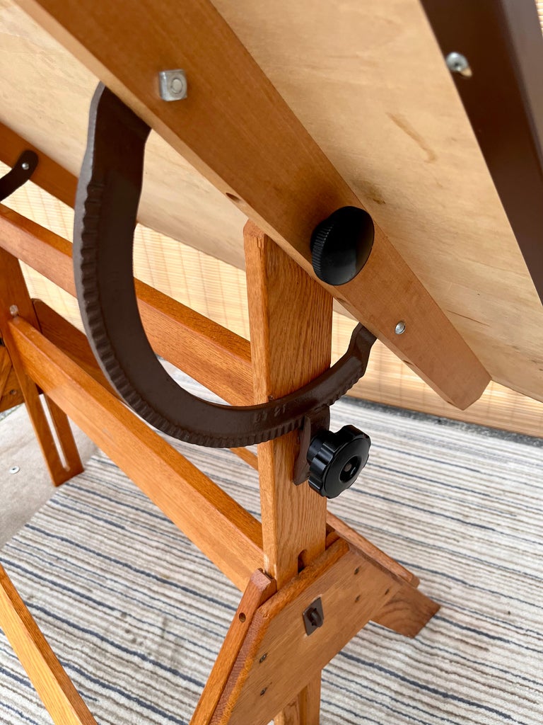 Vintage Adjustable Industrial Drafting Table by Anchor Bilt at 1stDibs