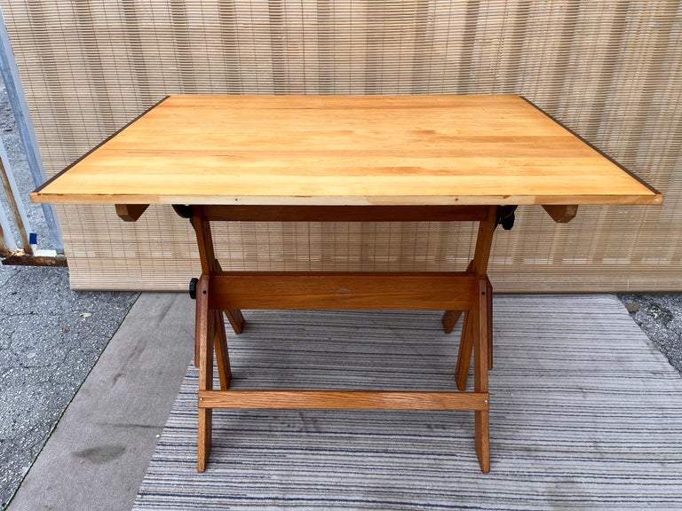 Vintage Adjustable Industrial Drafting Table by Anchor Bilt at 1stDibs