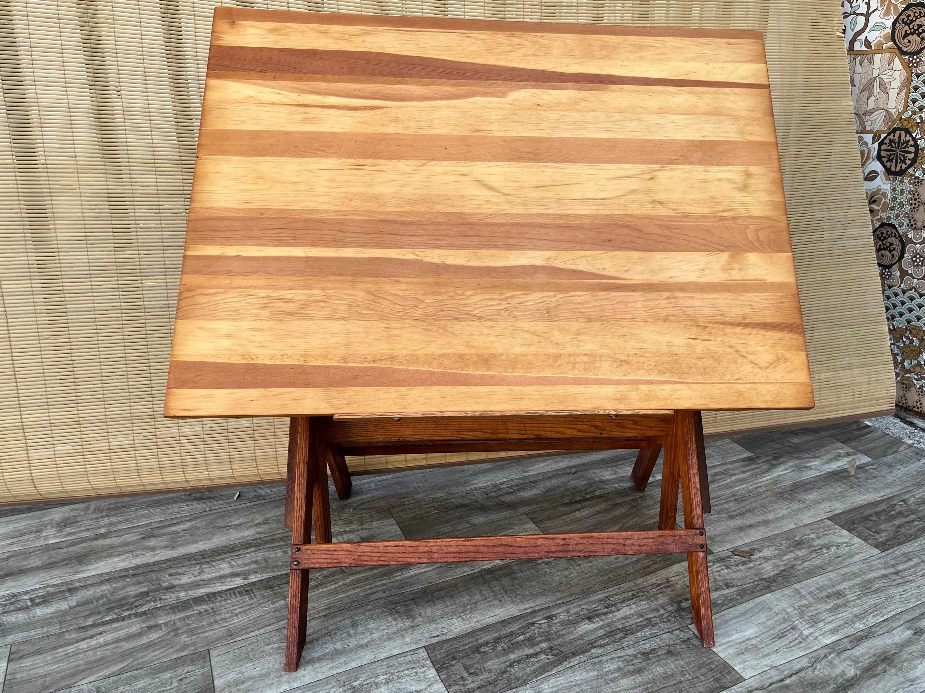 Vintage Adjustable Industrial Drafting Table, circa 1950s For Sale at ...