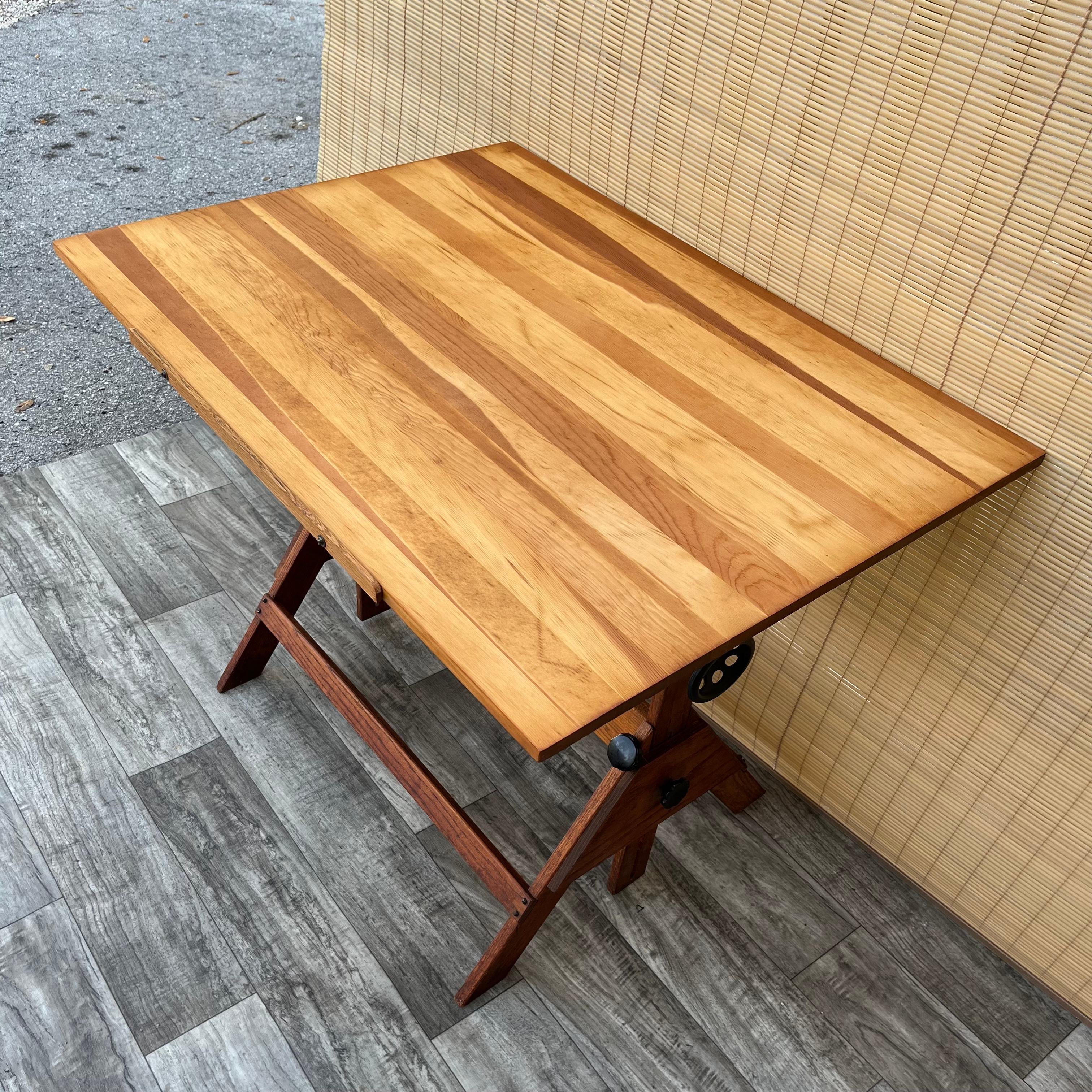 Vintage Adjustable Industrial Drafting Table, circa 1950s For Sale at ...