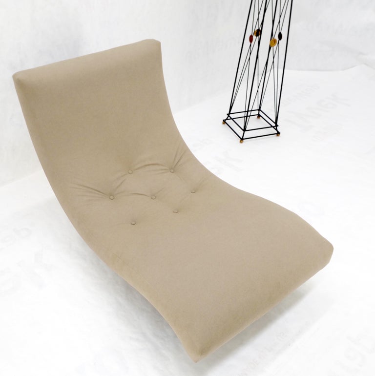 Vintage Adrian Pearsall Wave Chaise Lounge New Ultra Suede Alcantara Upholstery For Sale at 1stDibs