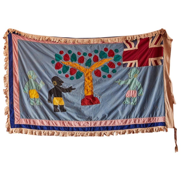 Vintage African 1970s Fante People Asafo Flag In Cotton Appliqué ...