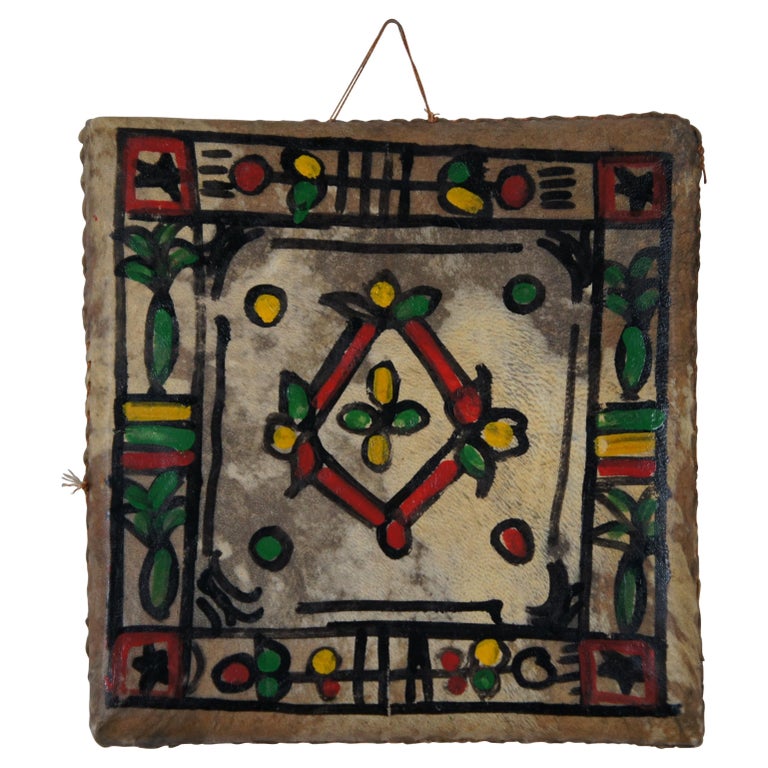 Vintage African Berber Moroccan Adufe Square Leather Drum Instrument ...