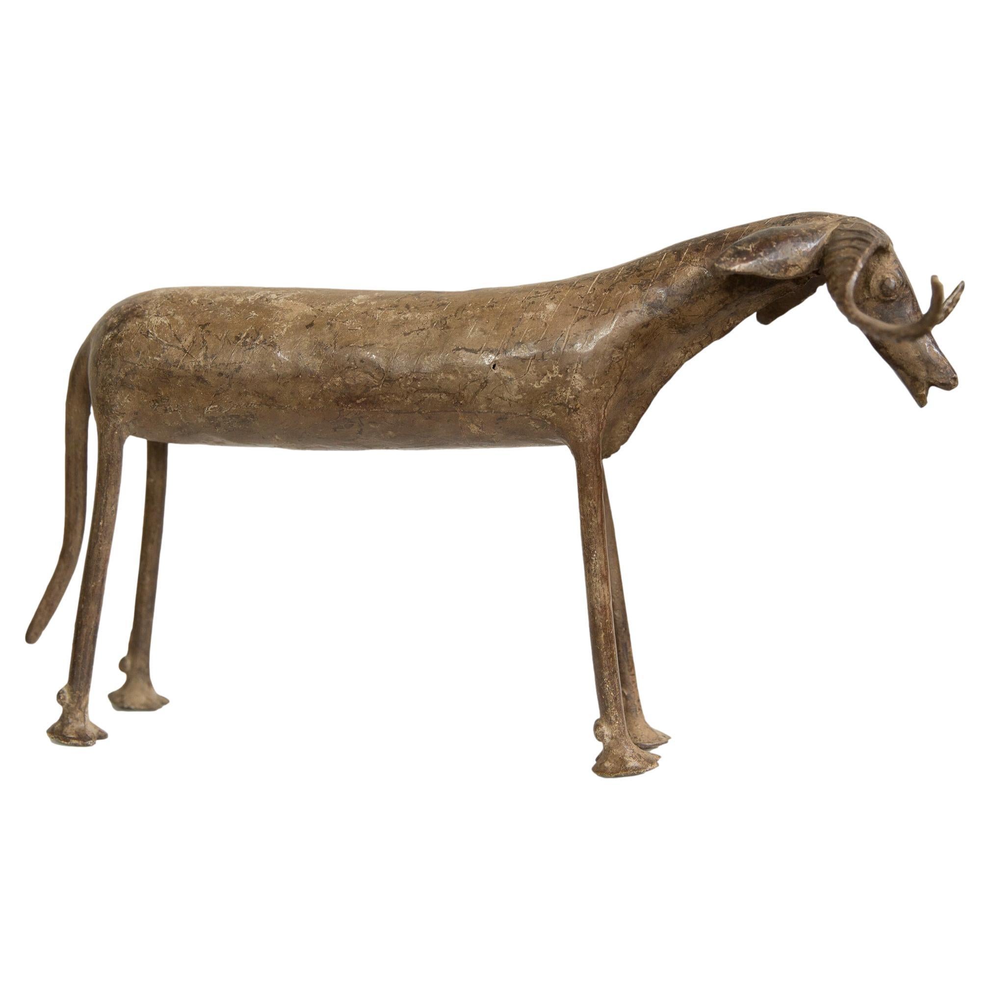 Vintage Lean and Tall African Bronze Sculpture at 1stDibs