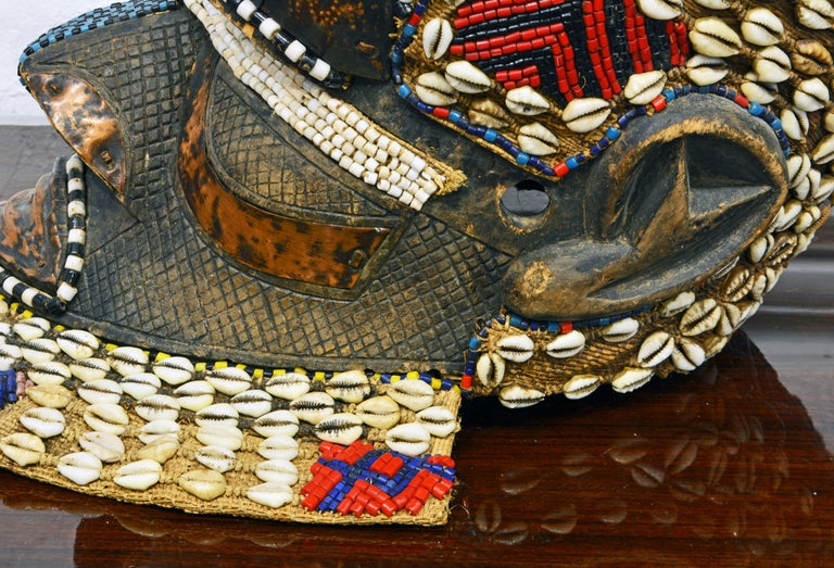 Vintage African Bwoom Helmet Mask from the Kuba People of the Republic ...