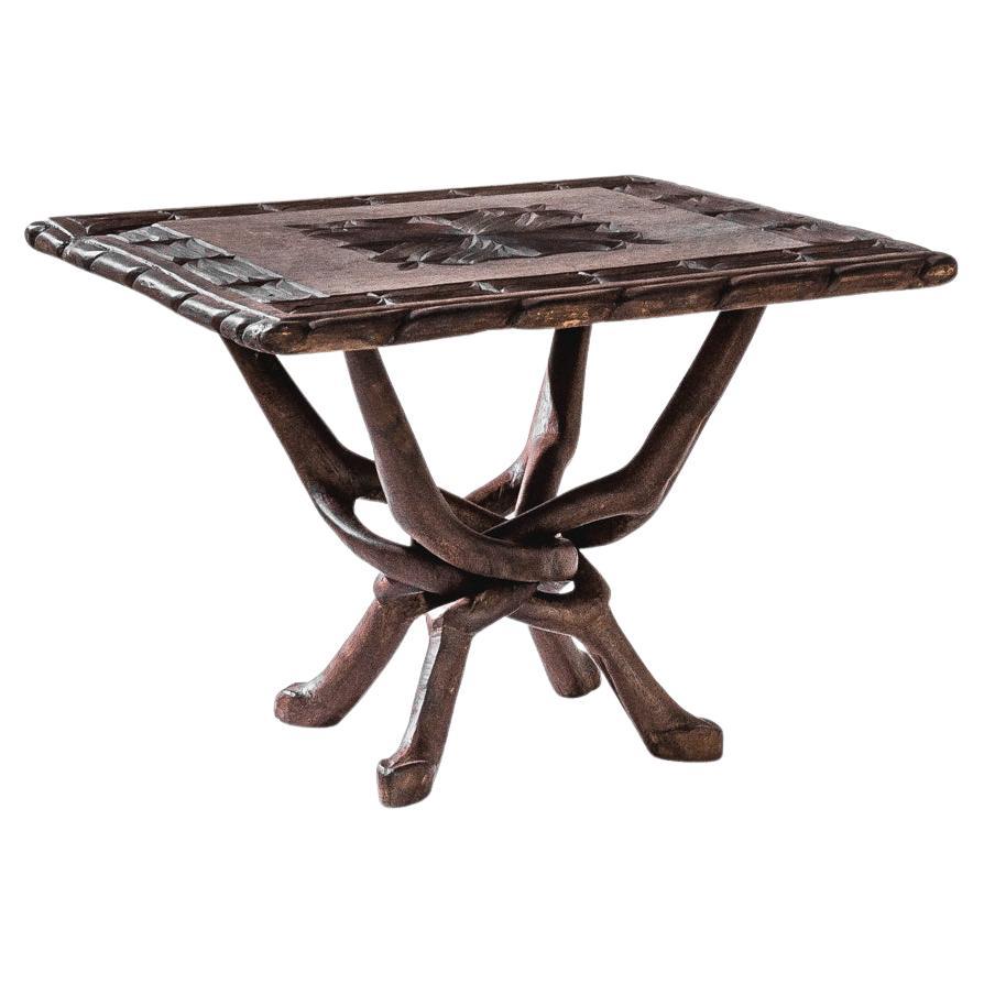 Vintage Modern Waterfall Coffee Table with Scroll Legs at 1stDibs